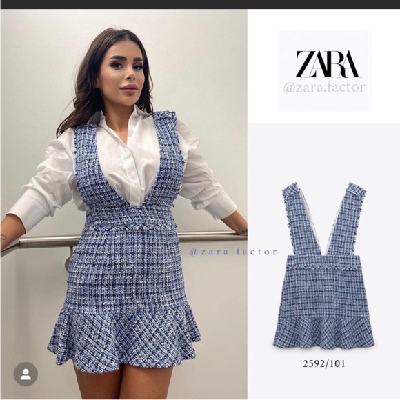 Zara | Dresses | Zara Textured Pinafore Dress | Poshmark
